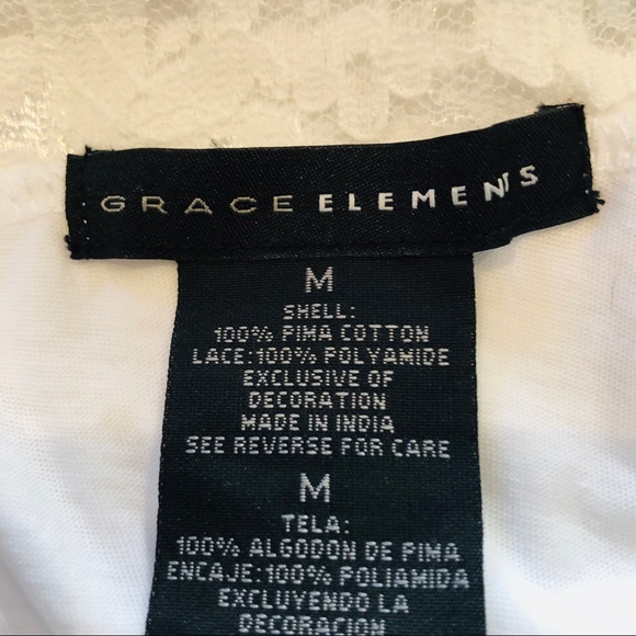 Grace Elements | Tops | Grace Elements Embellished White Crisp Tee ...